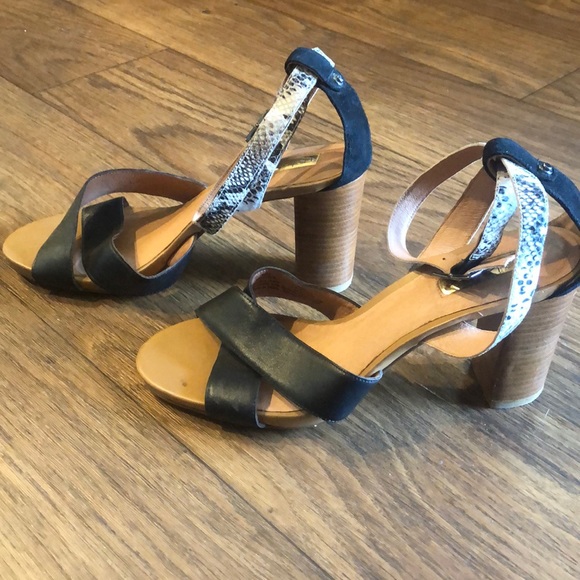 Halogen | Shoes | Halogen Black Stacked Heel Sandal Size | Poshmark